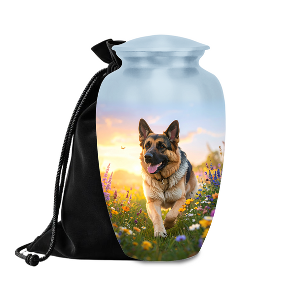 German Shepherd Pet Urn for Ashes | Adult & Keepsake Aluminum Urns – aniurn